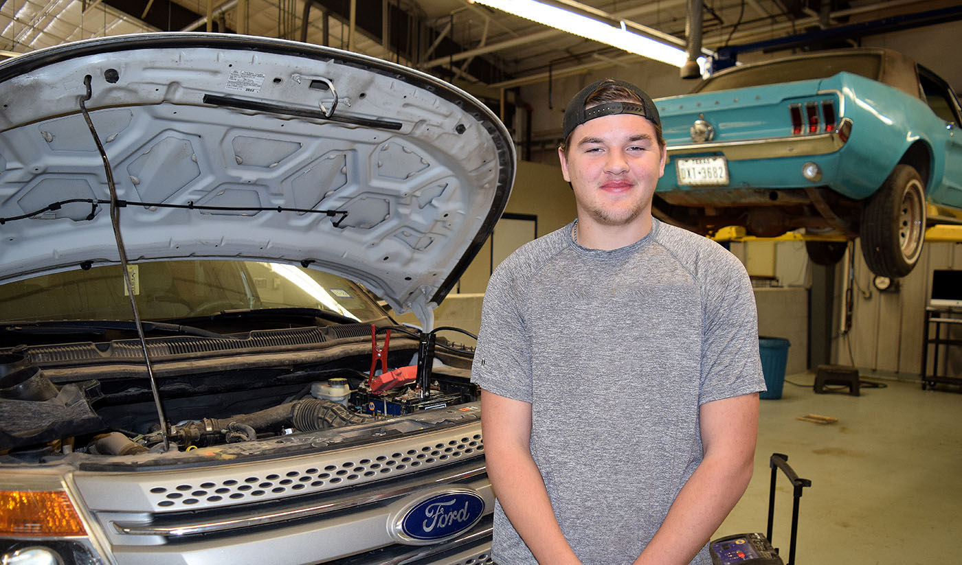 Block uses skills learned at TSTC on project car at home - TSTC